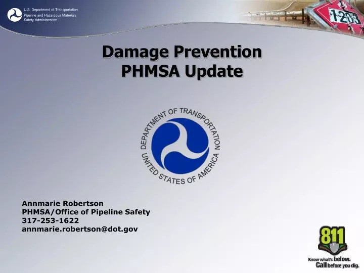 PPT - Damage Prevention PHMSA Update PowerPoint Presentation, free ...