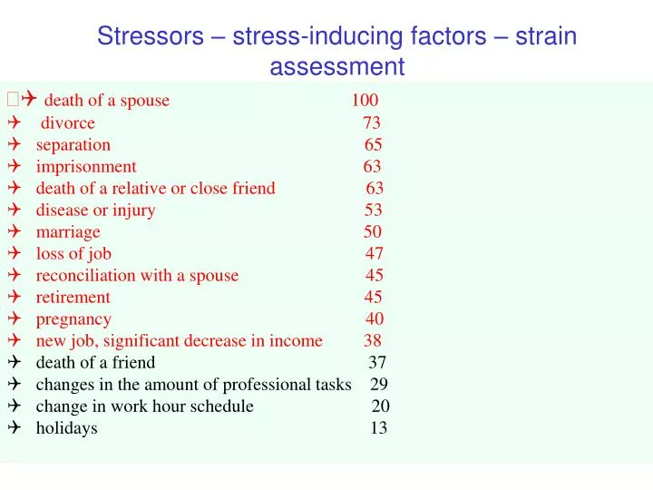 PPT - Stre ssors – stress-inducing factors – strain assessment ...