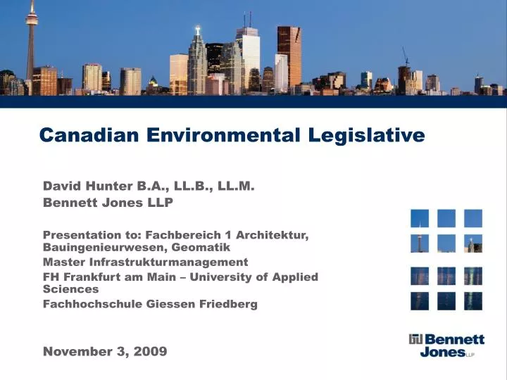 PPT - Canadian Environmental Legislative PowerPoint Presentation, free ...