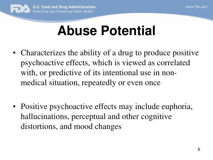 PPT - FDA Guidance for Industry: Assessment of Abuse Potential of Drugs ...