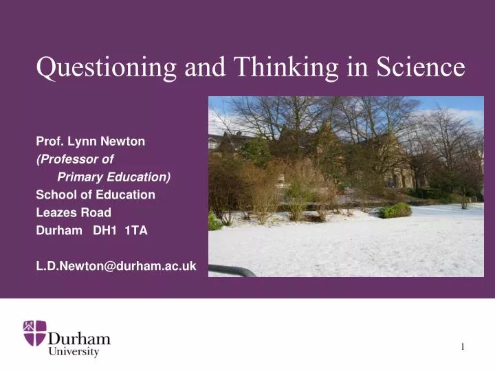 PPT - Questioning and Thinking in Science PowerPoint Presentation, free ...