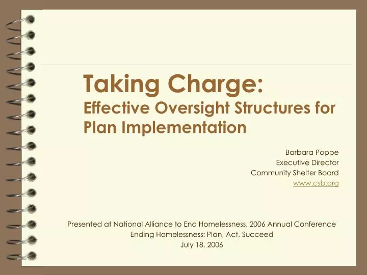 PPT - Taking Charge: Effective Oversight Structures for Plan ...