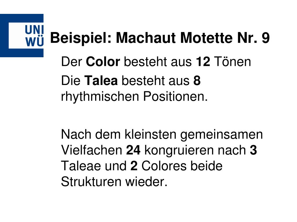 PPT - Die Motette von Guillaume de Machaut bis Johann Sebastian Bach ...