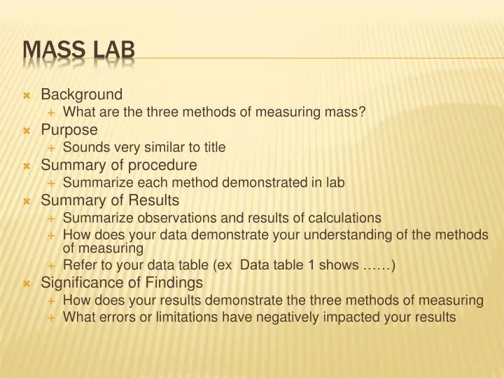PPT - Mass Lab PowerPoint Presentation, free download - ID:1121679