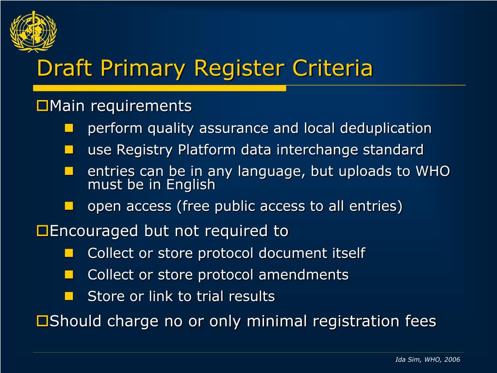 PPT - Registration of Clinical Trials: Background and Implementation ...
