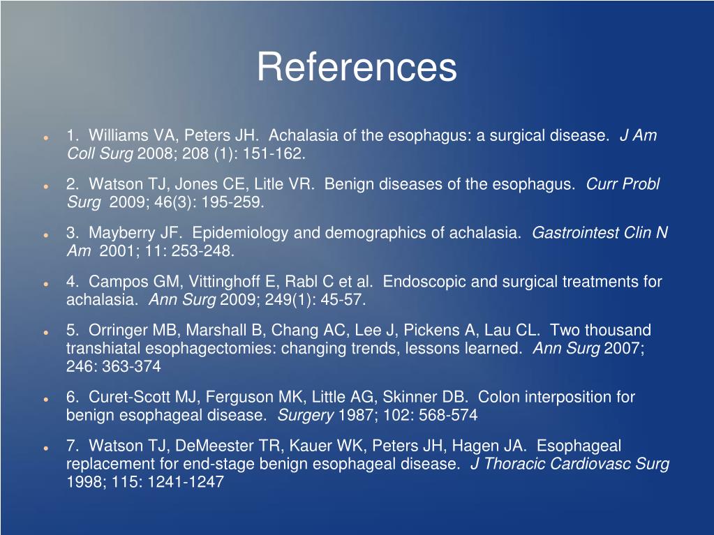 PPT - Colonic interposition for benign oesophageal disease. PowerPoint ...