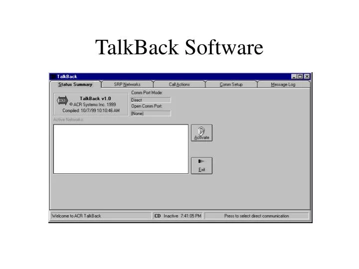 PPT - TalkBack Software PowerPoint Presentation, free download - ID:1126738
