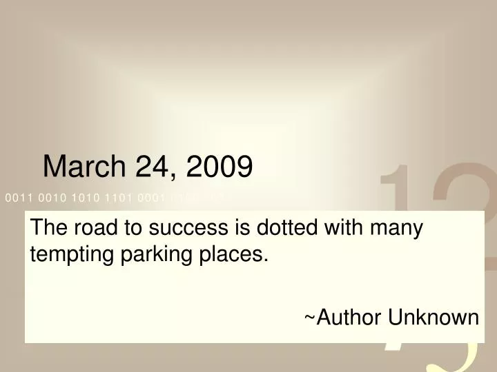 PPT - March 24, 2009 PowerPoint Presentation, free download - ID:1127001