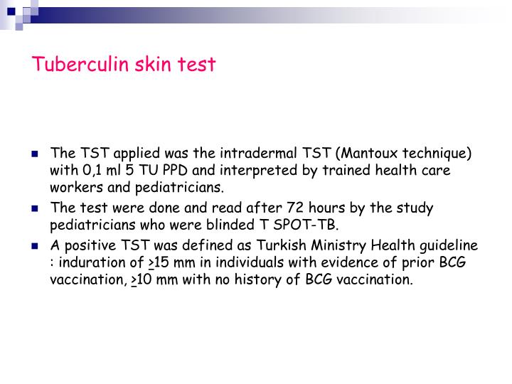 PPT - COMPARISON OF TSPOT.TB AND TUBERCULIN SKIN TEST IN CHILDREN ...