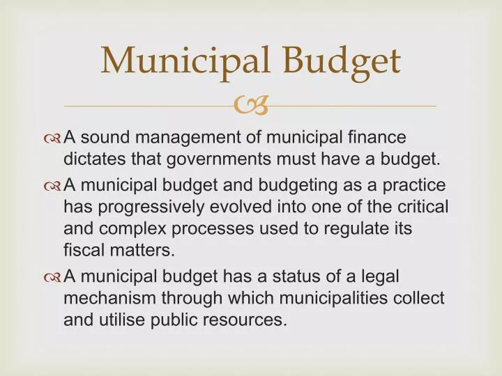 PPT - Municipal Budget PowerPoint Presentation, free download - ID:1127335
