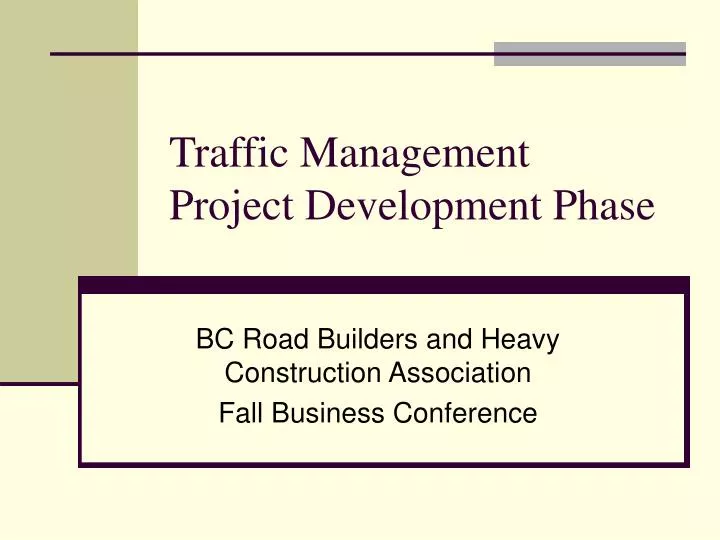 PPT - Traffic Management Project Development Phase PowerPoint ...