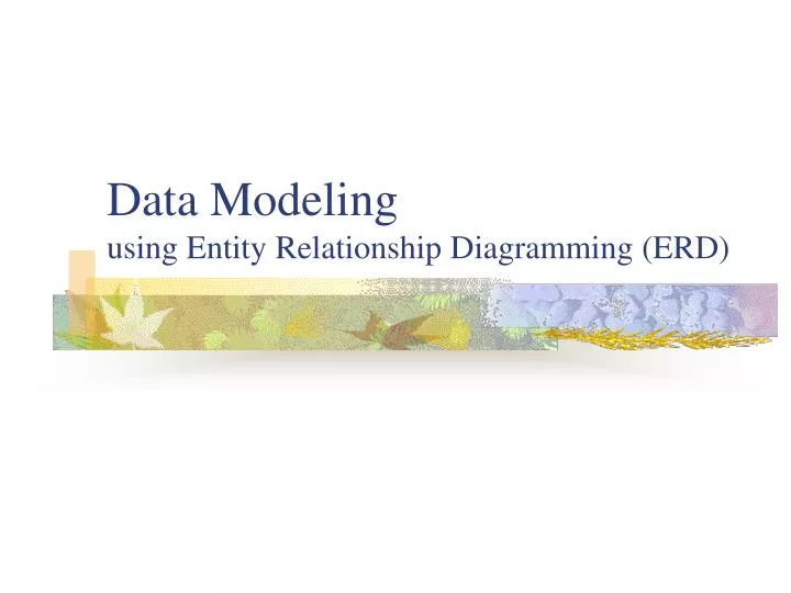 PPT - Data Modeling using Entity Relationship Diagramming (ERD) PowerPoint Presentation - ID:1129680