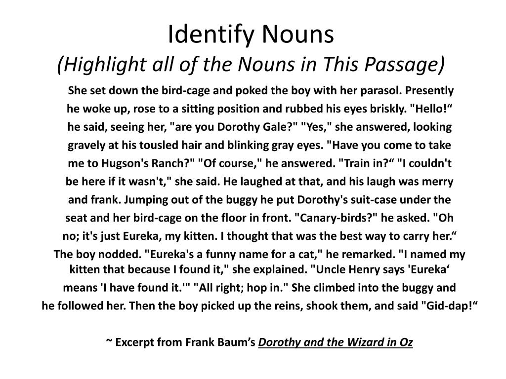 Identifying Nouns In A Paragraph With Answers Identifying Nouns In A Paragraph With Answers