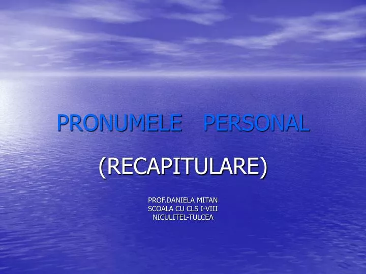 PPT - PRONUMELE PERSONAL PowerPoint Presentation, free download - ID ...