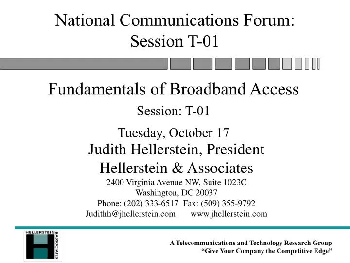 PPT - National Communications Forum: Session T-01 PowerPoint ...