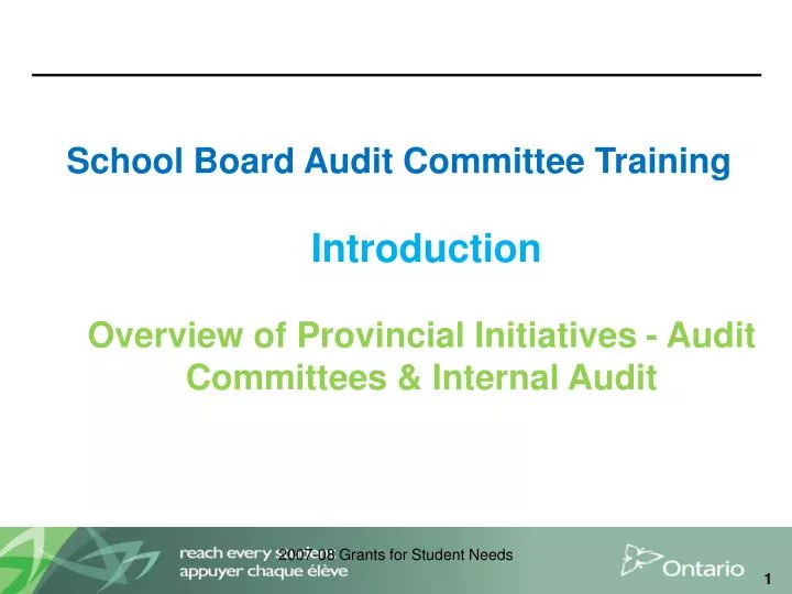 PPT - School Board Audit Committee Training Introduction Overview of ...