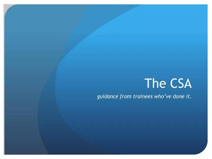 PPT - The CSA PowerPoint Presentation, free download - ID:1135955