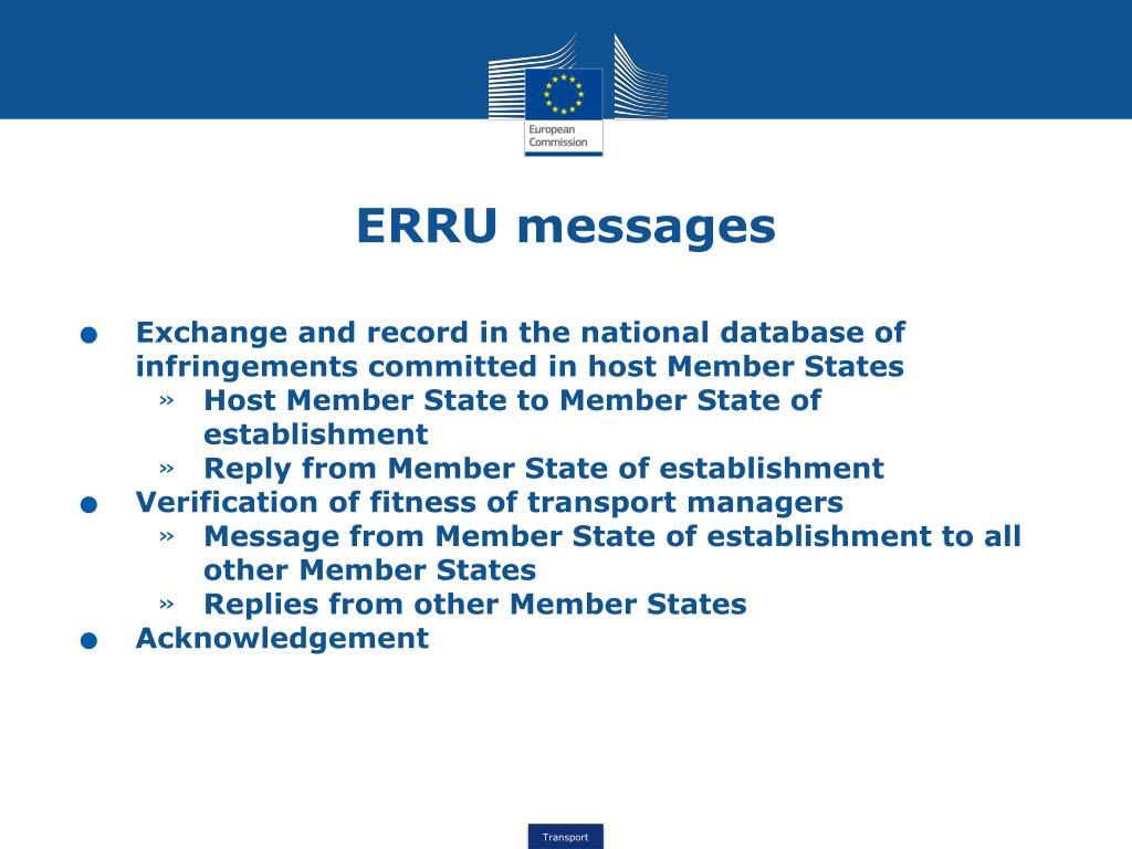 PPT - The objectives of the European Register of Road transport ...
