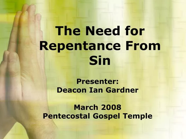 PPT - The Need for Repentance From Sin PowerPoint Presentation, free ...