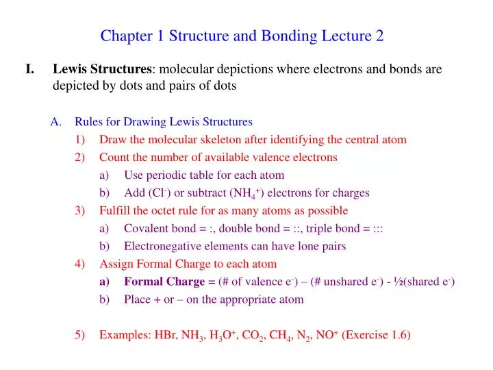 PPT - Chapter 1 Structure and Bonding Lecture 2 PowerPoint Presentation ...