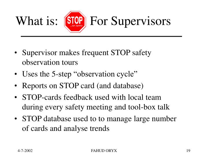 PPT - Implementation of STOP for Supervisors - PDO & Contractors ...