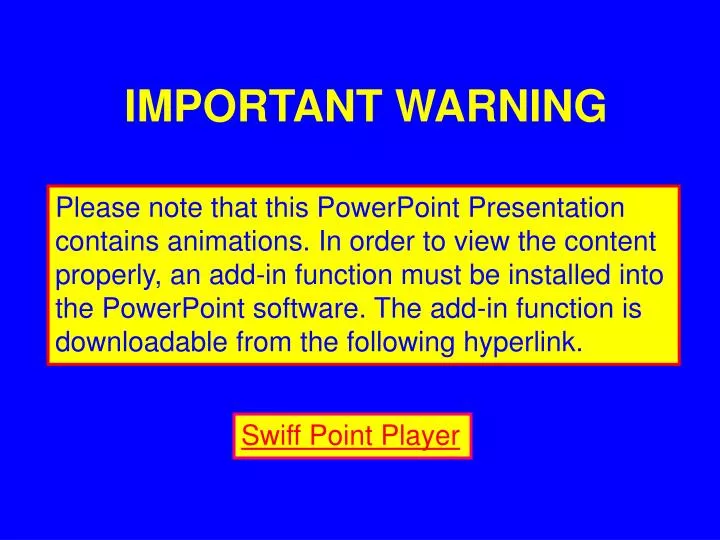 PPT - IMPORTANT WARNING PowerPoint Presentation, free download - ID:1137595