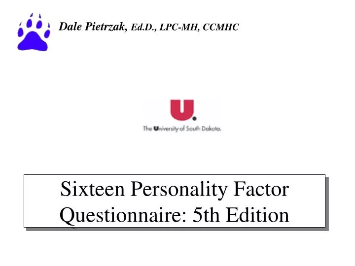 PPT - Sixteen Personality Factor Questionnaire: 5th Edition PowerPoint ...
