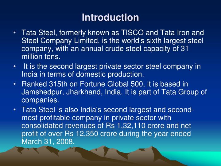 PPT - PROJECTSTRATEGY:BUSINESSSTRATEGY MANAGEMENTAT TATA STEEL ...