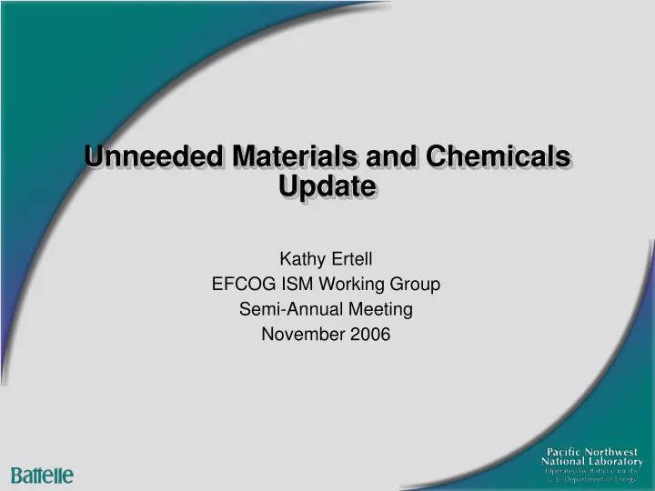 PPT - Unneeded Materials and Chemicals Update PowerPoint Presentation ...