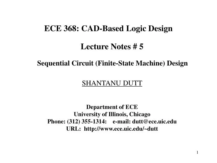 Ppt Ece 368 Cad Based Logic Design Powerpoint Presentation Free Download Id 1138982