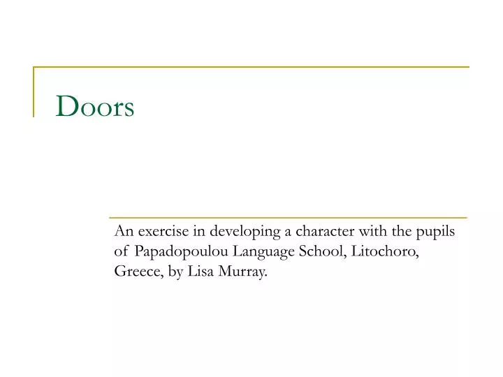 PPT - Doors PowerPoint Presentation, free download - ID:1140258