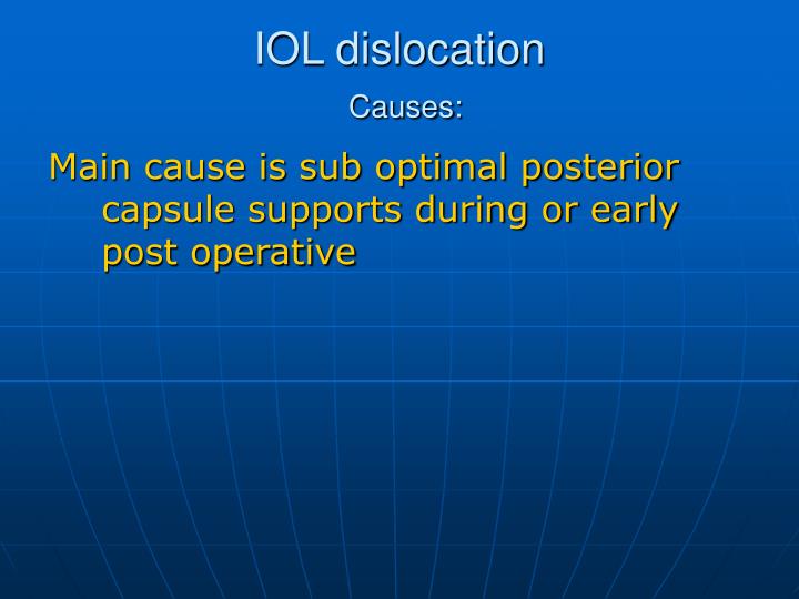 PPT - Intraocular lens (IOL) Dislocation PowerPoint Presentation - ID ...
