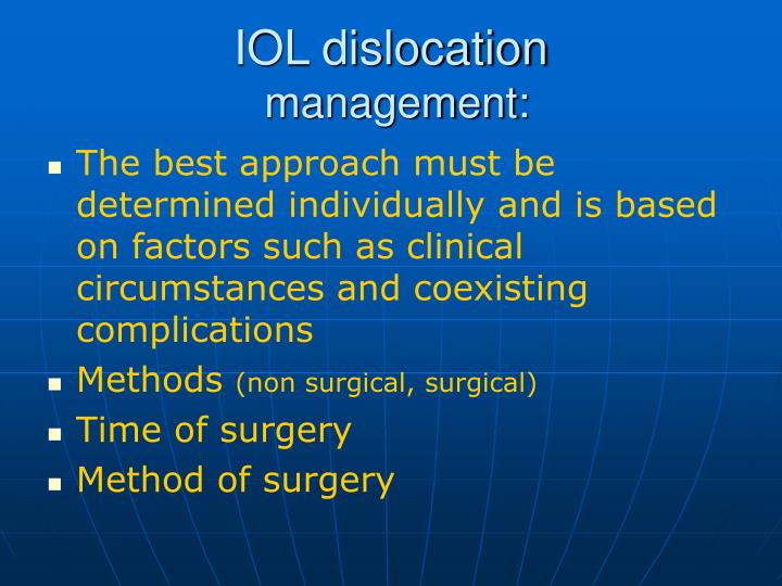 PPT - Intraocular lens (IOL) Dislocation PowerPoint Presentation - ID ...