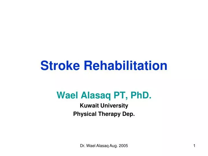 PPT - Stroke Rehabilitation PowerPoint Presentation, free download - ID ...
