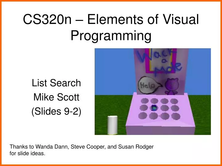 PPT - CS320n – Elements of Visual Programming PowerPoint Presentation - ID:1143032
