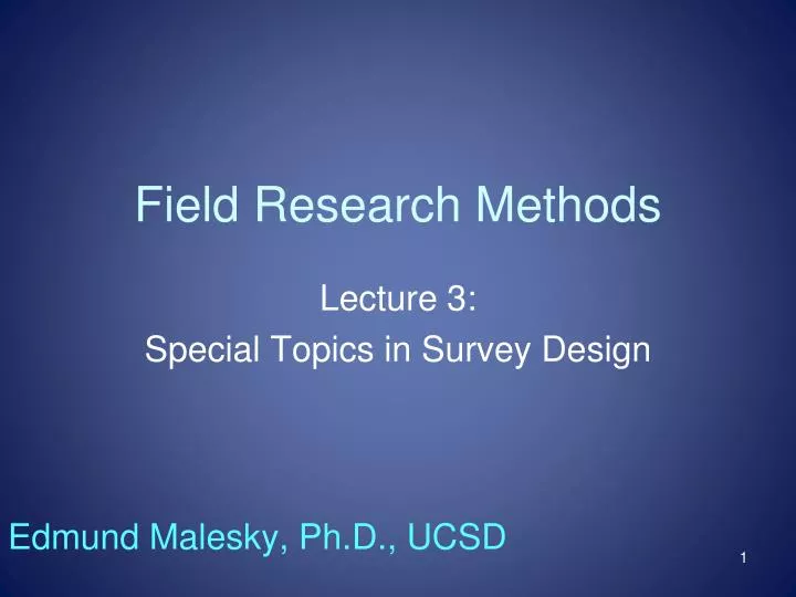 PPT - Field Research Methods PowerPoint Presentation, free download ...