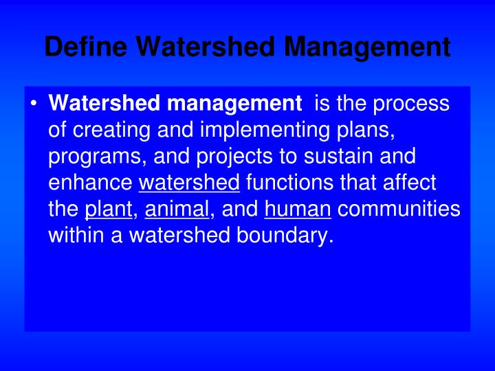 PPT - WATERSHED MANAGEMENT PowerPoint Presentation - ID:1146256