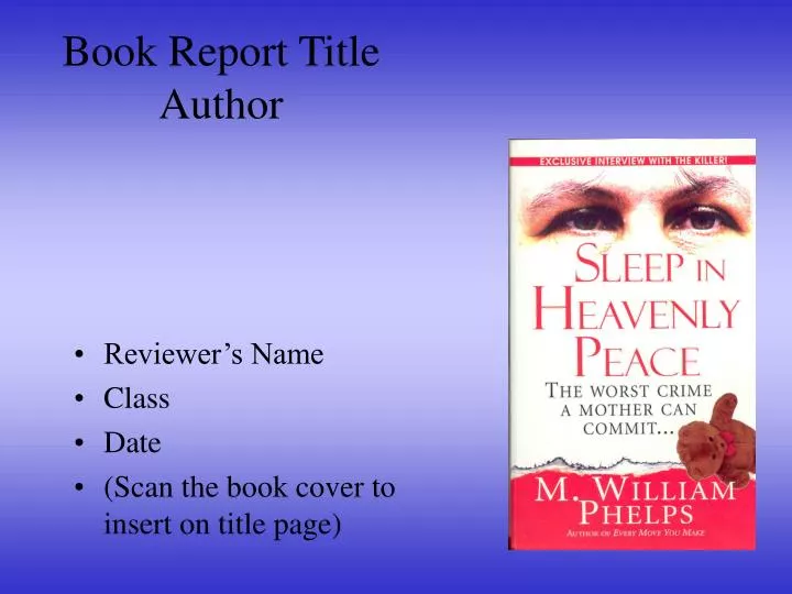 PPT - Book Report Title Author PowerPoint Presentation, free download ...