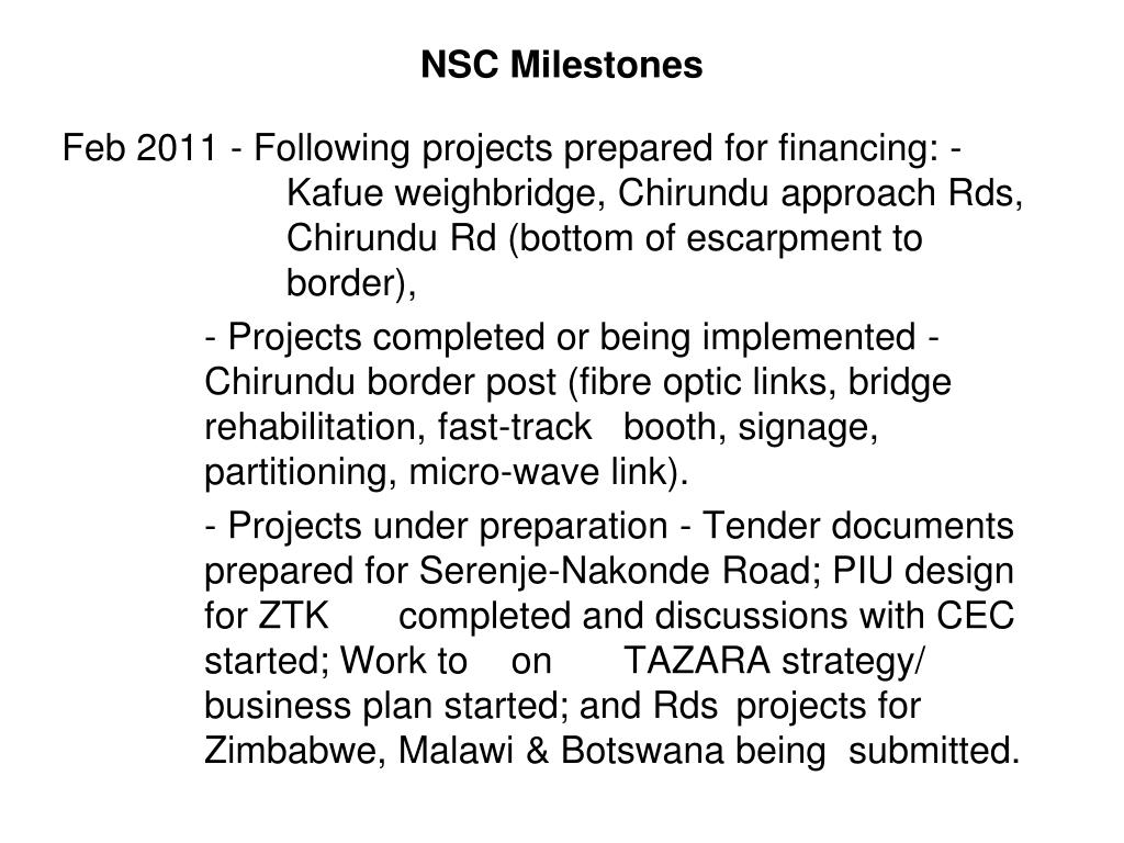 PPT - North-South Corridor Progress Made Presentation to North-South ...