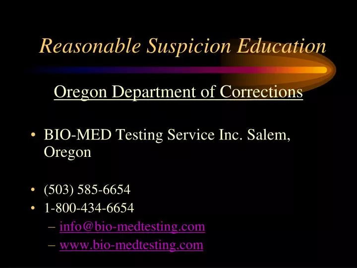 PPT - Reasonable Suspicion Education PowerPoint Presentation, free ...