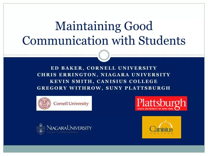 PPT - Maintaining Good Communication with Students PowerPoint ...