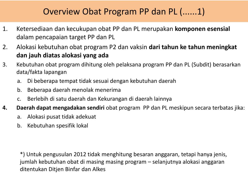 PPT - SINKRONISASI PERENCANAAN KEBUTUHAN DAN PENGGUNAAN OBAT PROGRAM PP ...