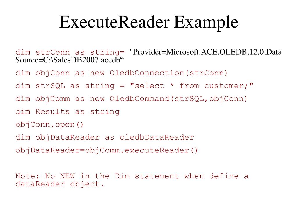 Ppt Coding Adonet Objects Connection Command Datareader Powerpoint Presentation Id1148828