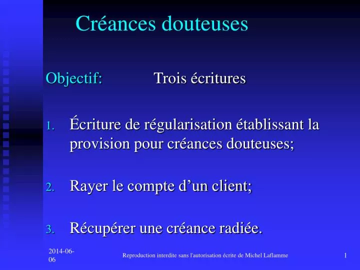 PPT - Créances douteuses PowerPoint Presentation, free download - ID ...