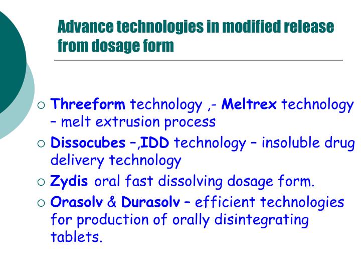 PPT - Techniques - Modulation of drug release from dosage form ...