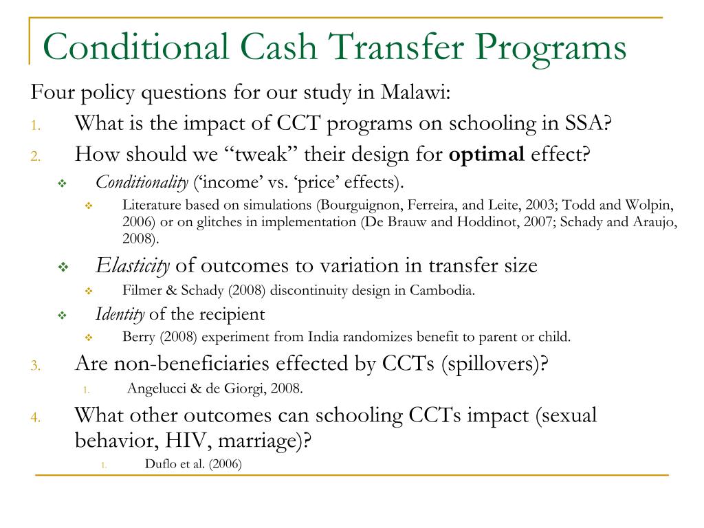 PPT - Impact of CCT on Education and HIV Risk: Evidence from Zomba Cash ...
