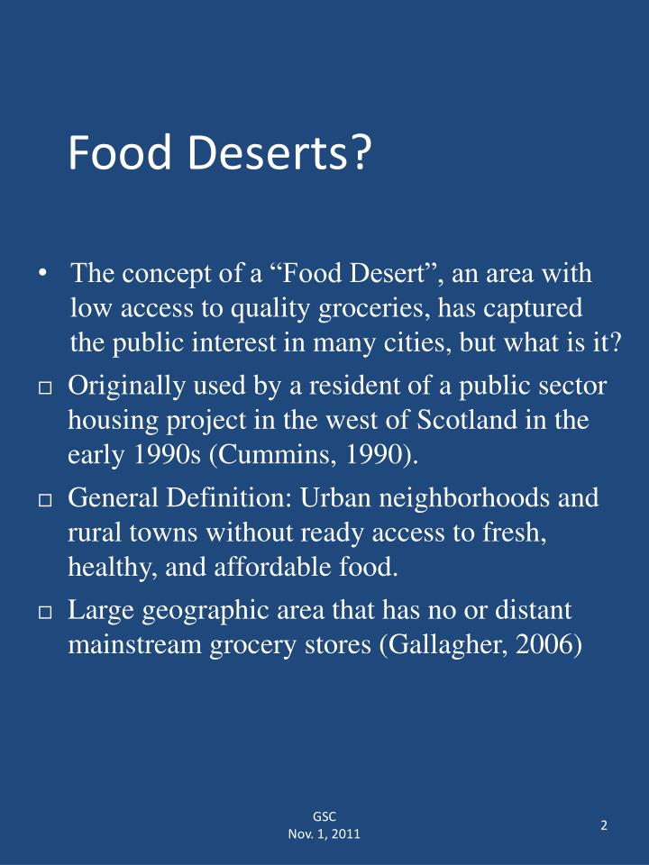 PPT - Food Deserts, Food Sovereignty, and Urban Food Security ...