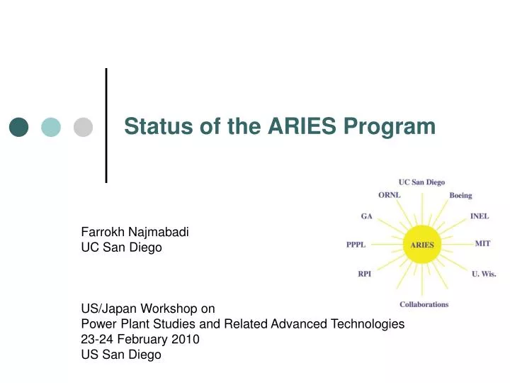PPT - Status of the ARIES Program PowerPoint Presentation, free ...
