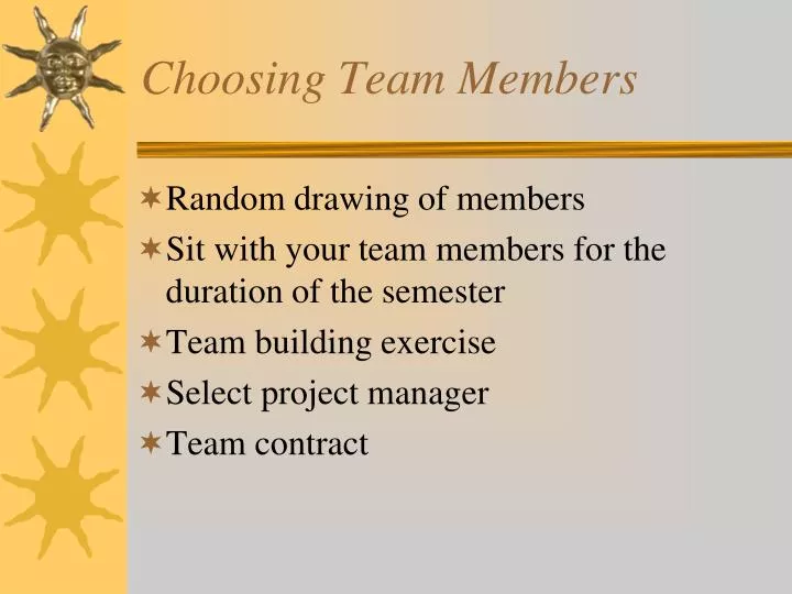 PPT - Choosing Team Members PowerPoint Presentation, free download - ID ...