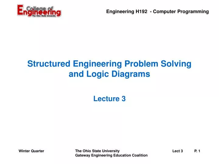 PPT - Structured Engineering Problem Solving and Logic Diagrams ... PPT - Structured Engineering Problem Solving and Logic Diagrams ...